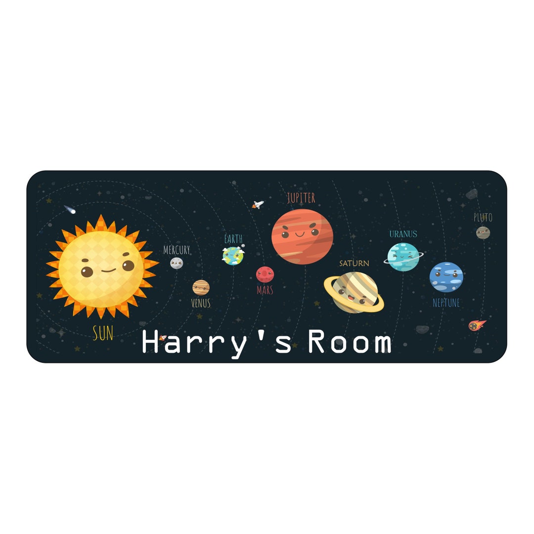 Solar System Kids Bedroom Door Sign Personalised With Any - Etsy