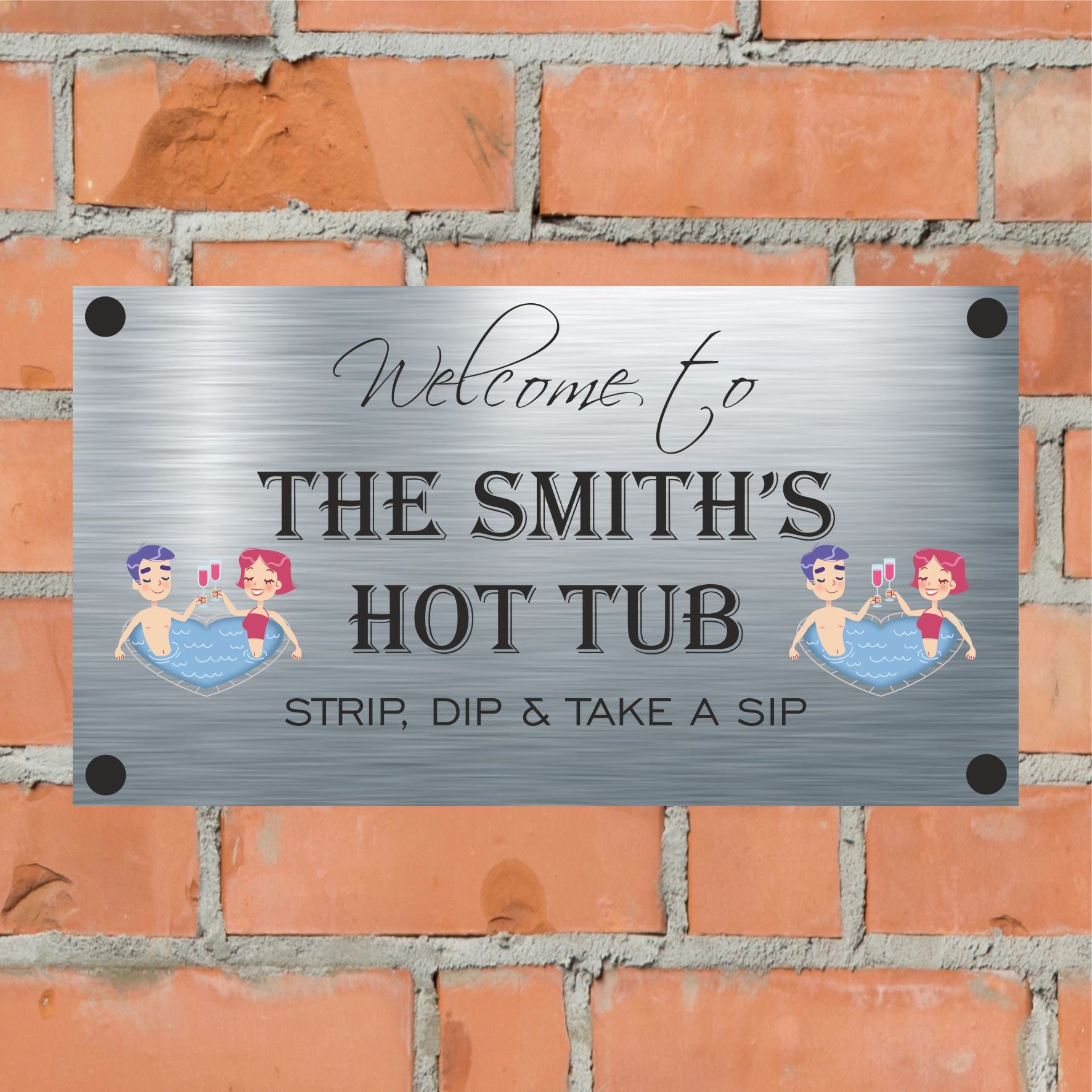 FUN Hot Tub Aluminium House Sign Personalised for You - Etsy UK