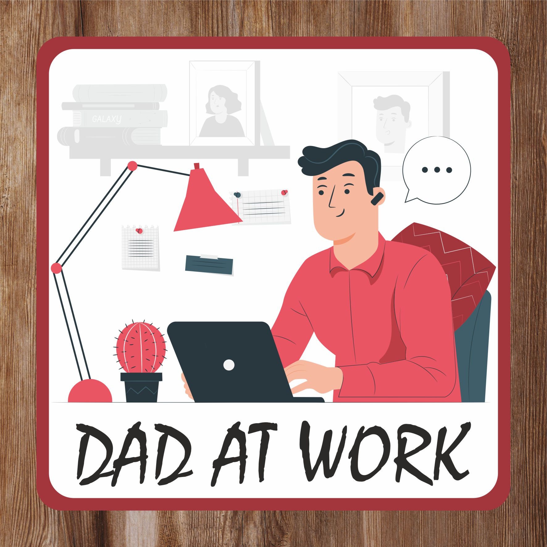 Dad At Work Office / Bedroom Door Sign Personalised For You | Etsy