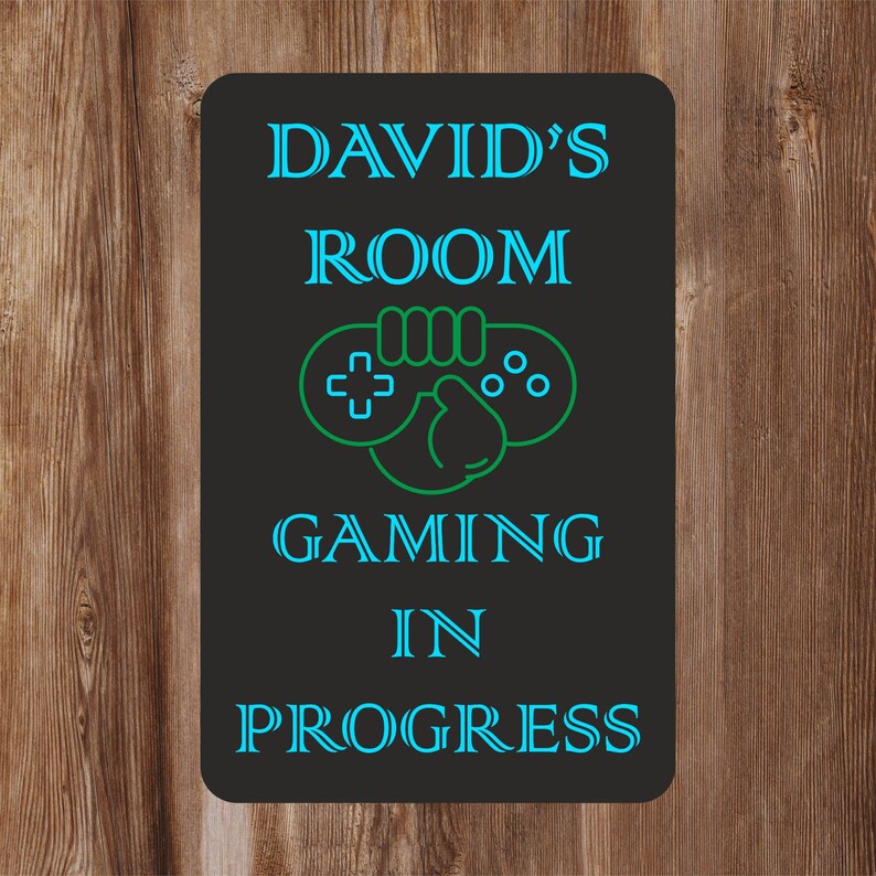 Gaming in Progress Kids Bedroom Door Sign Personalised for You | Etsy UK