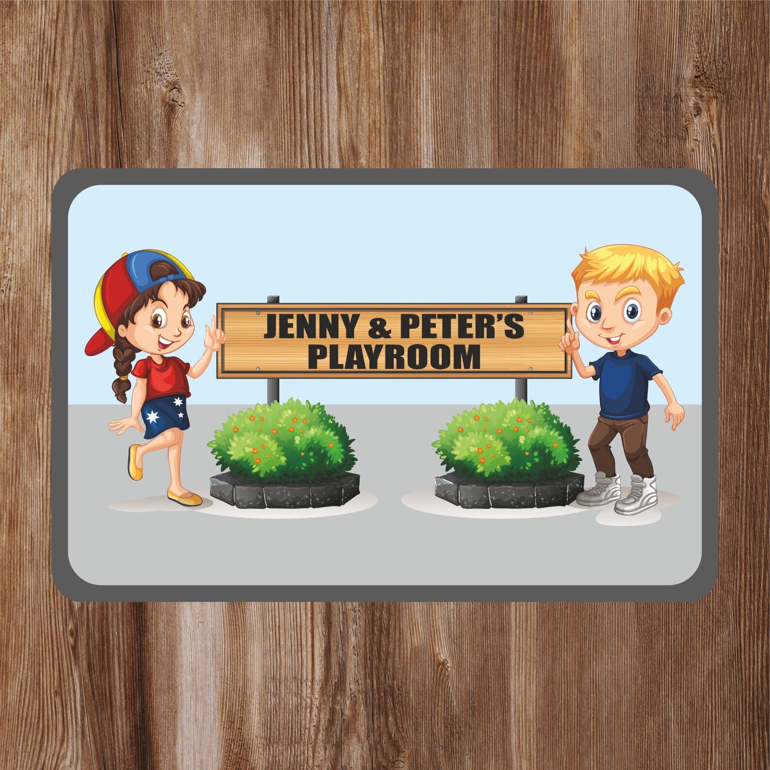 Kids Rectangular Playroom or Bedroom Door Sign Personalised | Etsy
