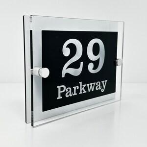 The Parkway Modern House Sign With Perspex Acrylic Front, Aluminium ...