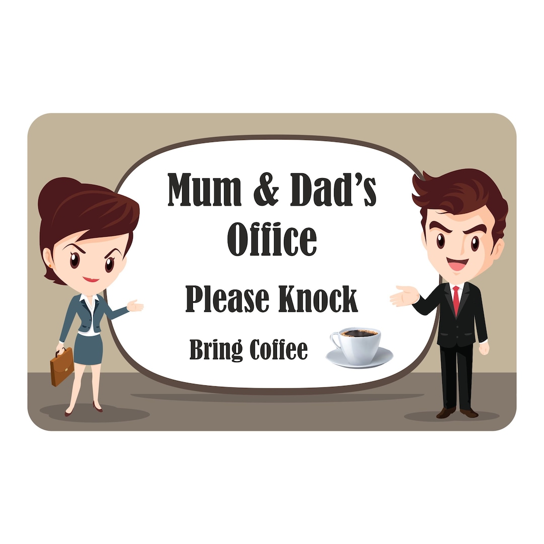 Mum & Dads Office / Kids Study Bedroom Door Sign Personalised for You ...