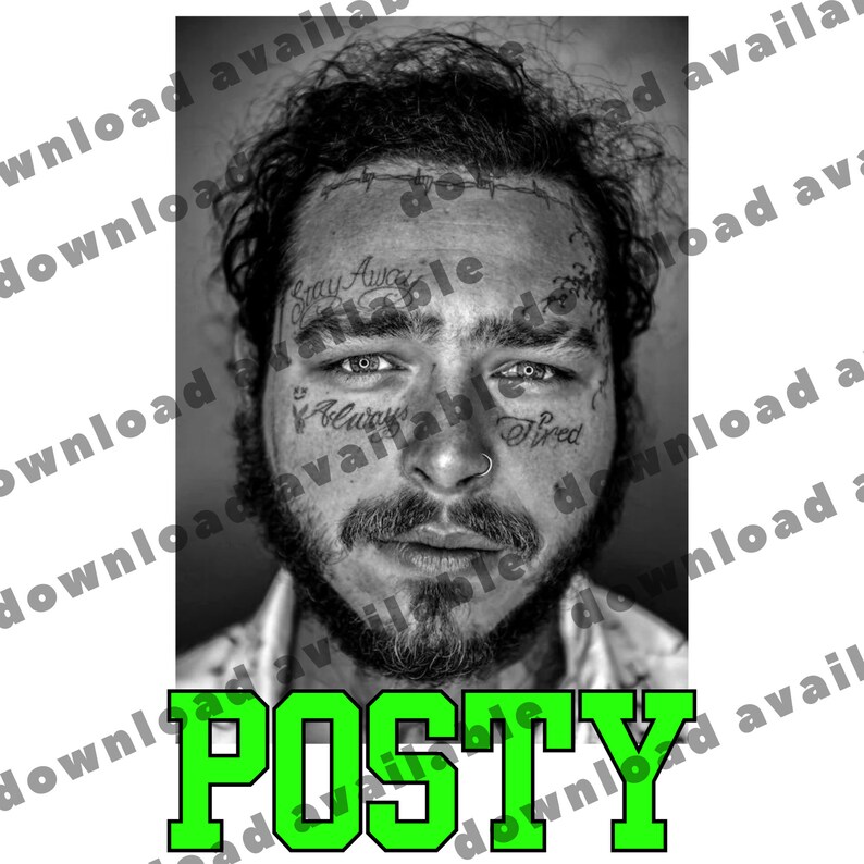 Posty Malone Digital File Png Dtf Sublimation Dtg Trending Musician Pop ...