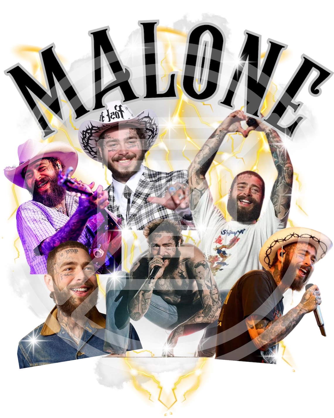 Post Malone Bootleg Collage Trending Png Posty Digital Download Only ...
