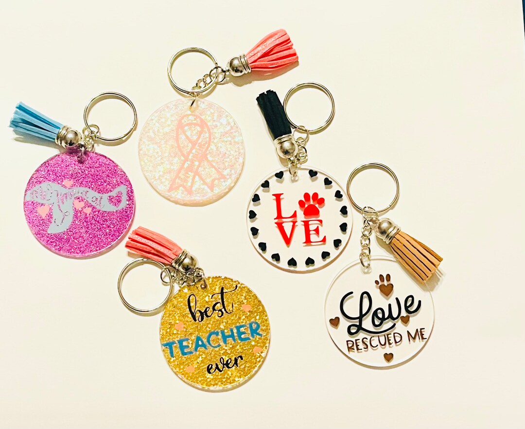 Acrylic Round Keychains Variety - Etsy
