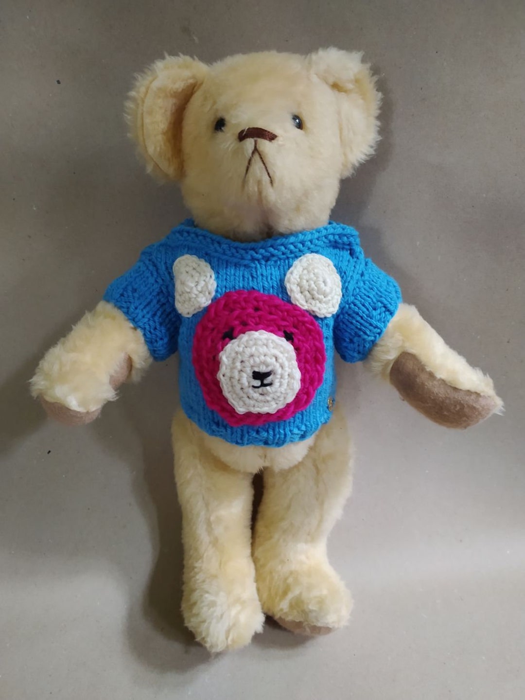Hand Knitted Teddy Bear/ Dolls Jumper, Fir Teddies 35-40 Cm, Free ...