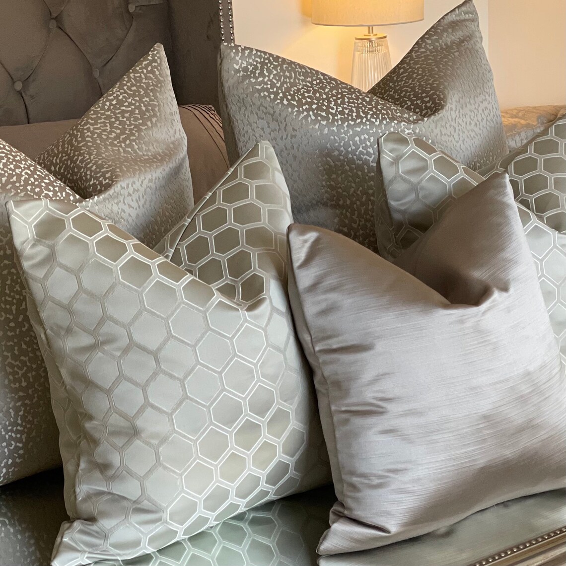 Luxury Grey Neutral High Quality Cushion Set for Bed or Sofa - Etsy