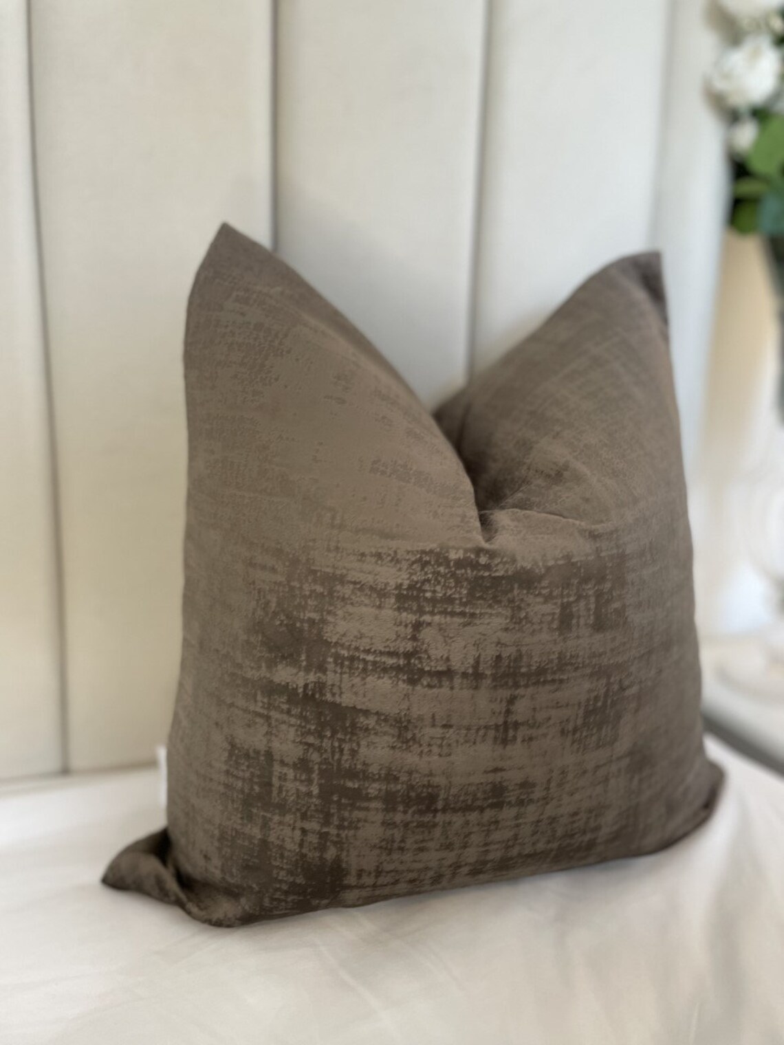 Handmade Brown Velvet Cushion Cover, Mocha Textured Throw Pillow - Etsy