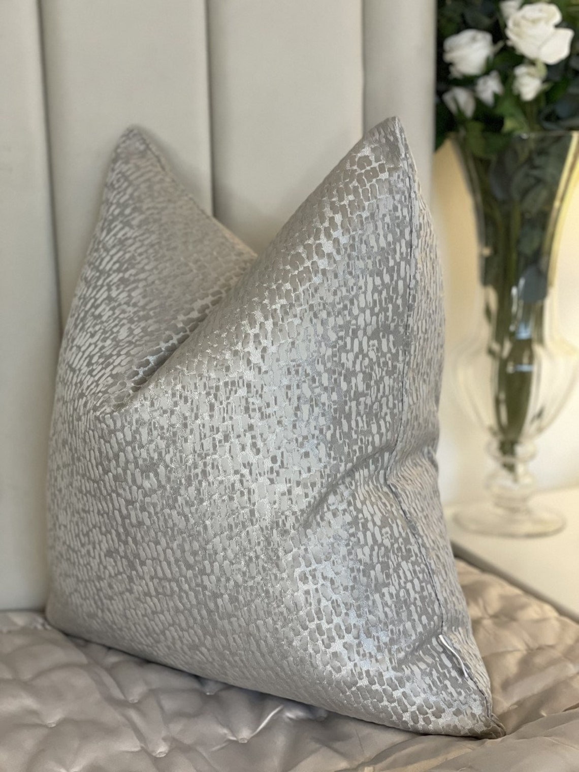 Luxury Grey Silver Textured Pattern High Quality Modern Handmade ...