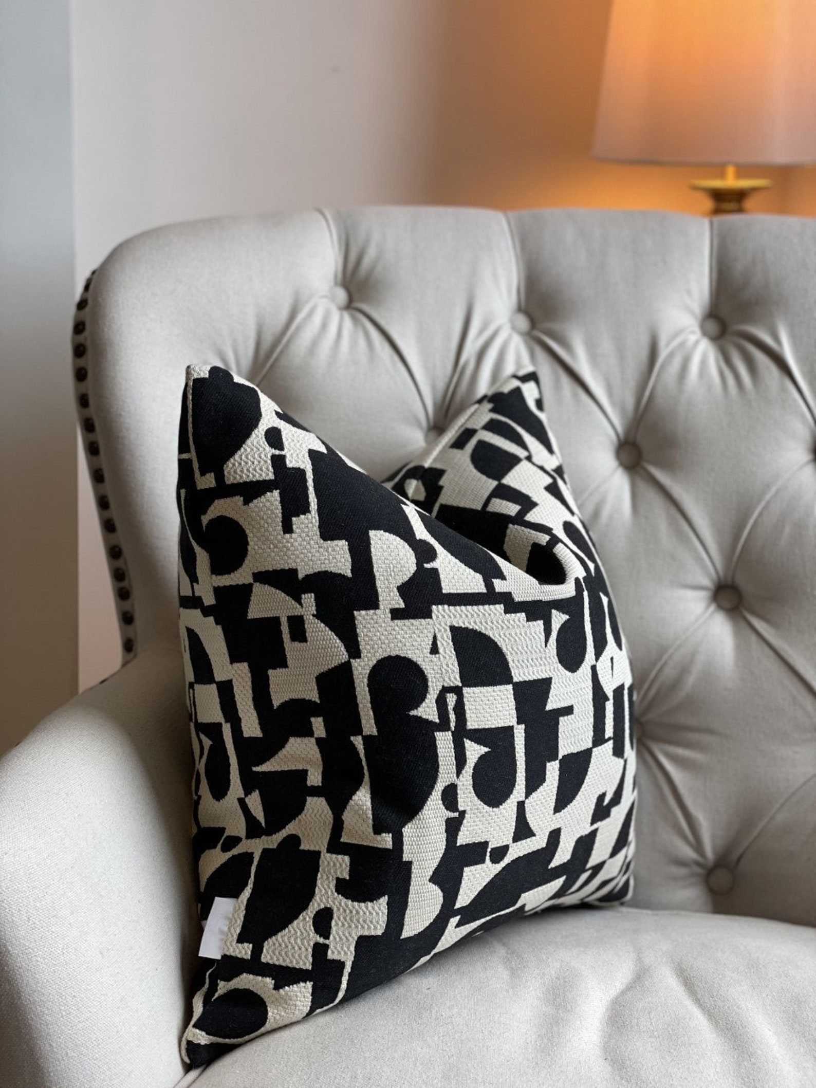 Luxury Black White Cream Monochrome Pattern Abstract Geometric - Etsy