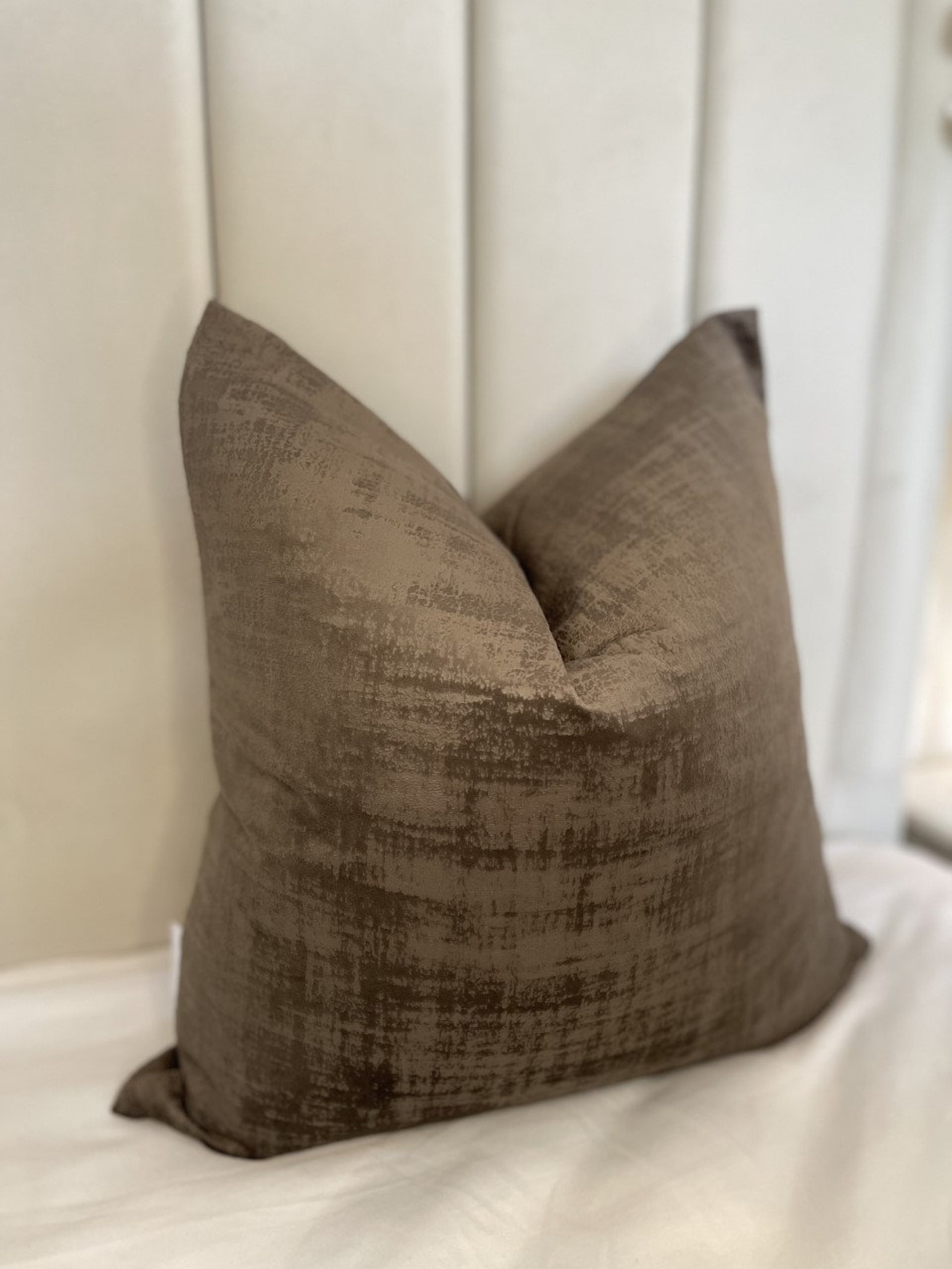 Handmade Brown Velvet Cushion Cover, Mocha Textured Throw Pillow - Etsy