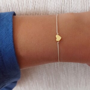 Heart Bracelet, Gold Tiny Heart Bracelet, Silver Bracelet, Love Charm ...