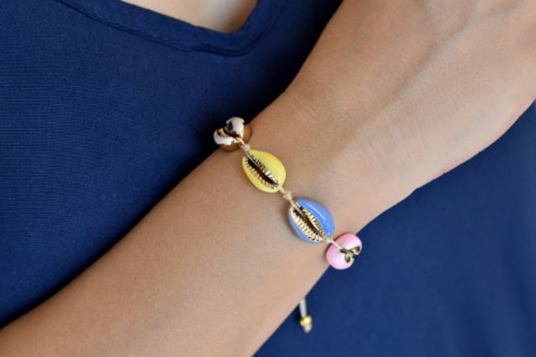 Shell Bracelet, Cowrie Shell Beach Bracelets, Stack Summer Bracelet ...