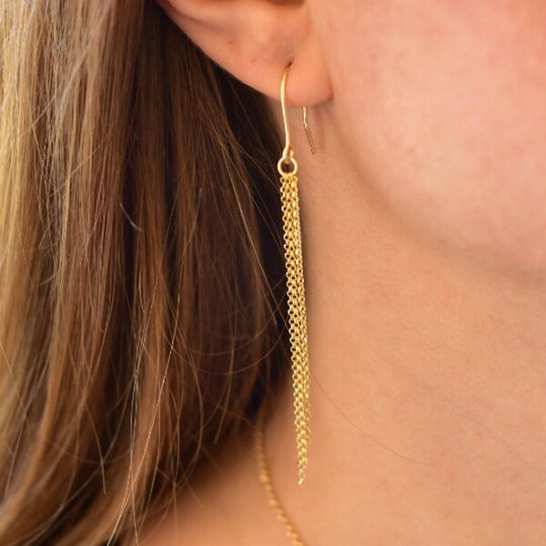 Gold Chain Earrings - Etsy