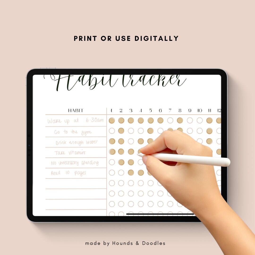 Printable Daily and Monthly Habit Tracker Routine Tracker 30 - Etsy