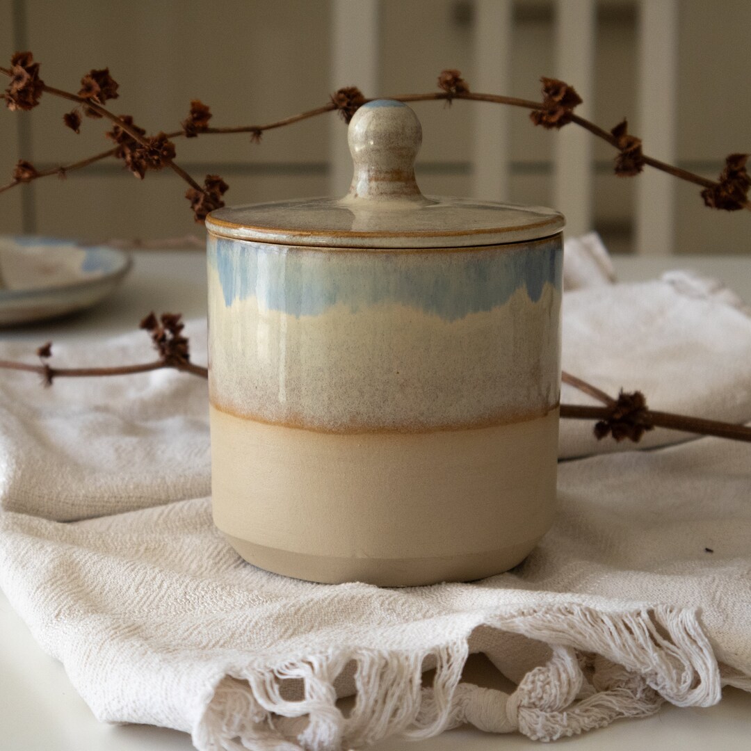 Handmade Ceramic Jar With Lid: Small Stoneware Tea Container - Etsy