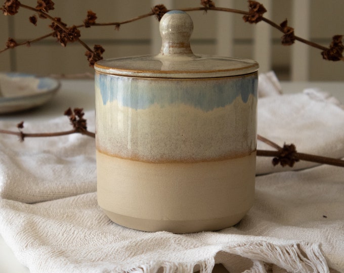 Handmade Ceramic Jar With Lid: Small Stoneware Tea Container - Etsy