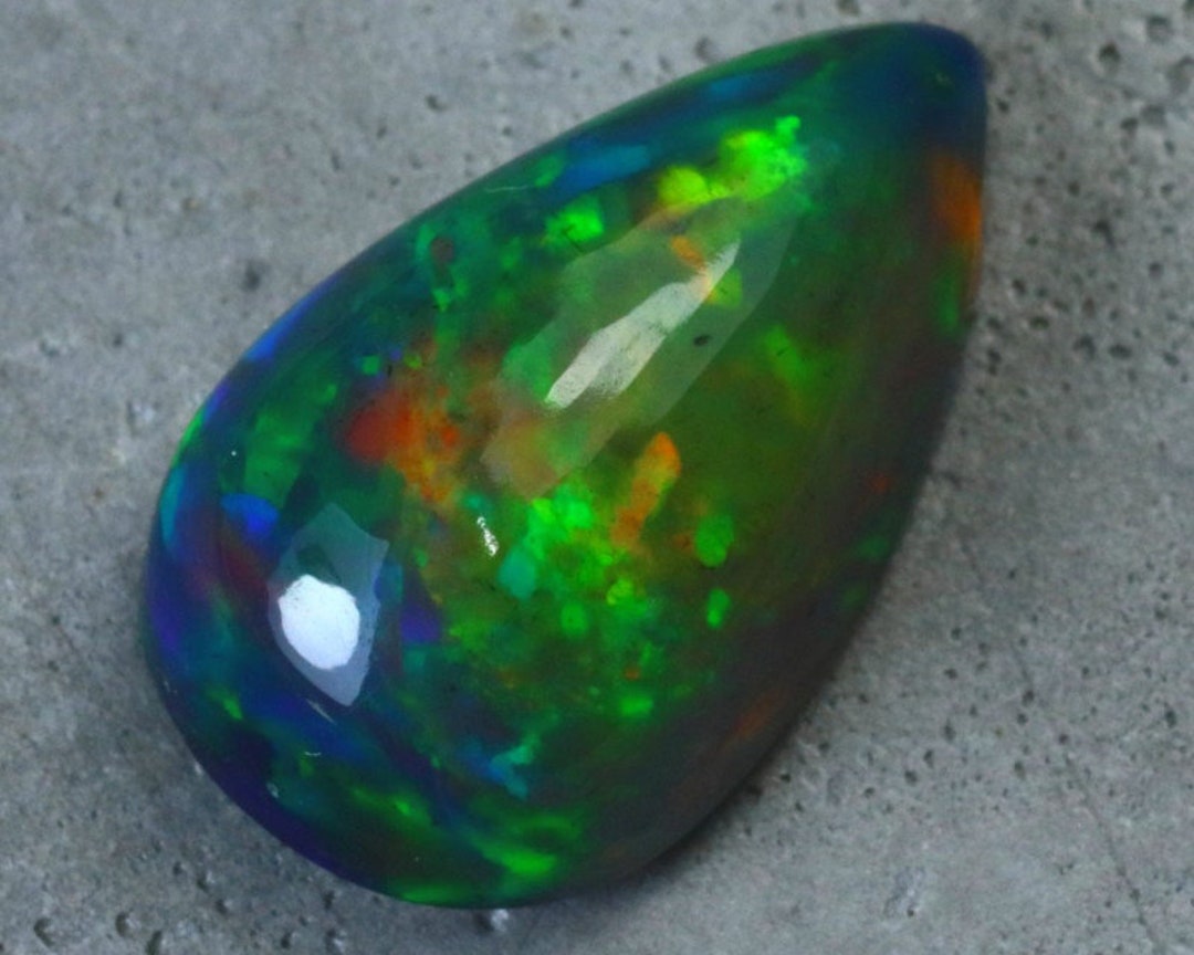 2.53ct Natural Ethiopian Smoked Play of Color Opal S734 - Etsy