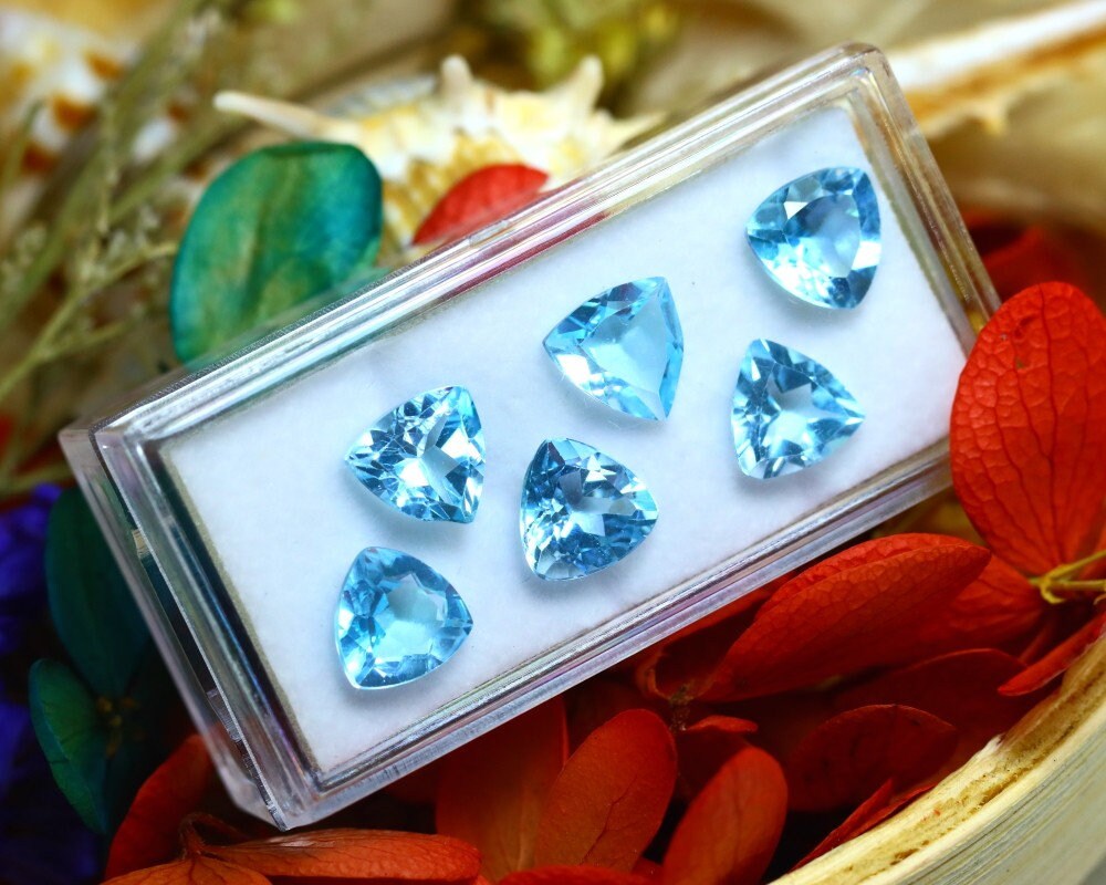 Sky Topaz 11.25ct 6pcs Natural Sky Blue Topaz S1756 - Etsy UK
