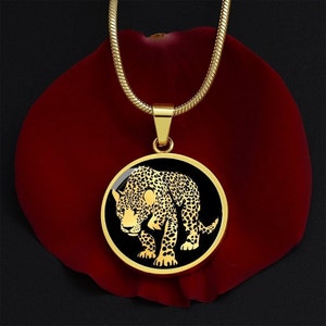 Personalized Leopard Necklace, Leopard Gift, Jaguar Necklace, Leopard ...