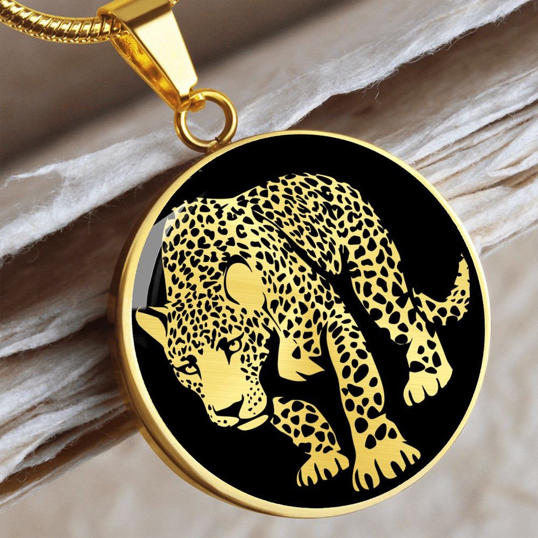 Personalized Leopard Necklace, Leopard Gift, Jaguar Necklace, Leopard ...