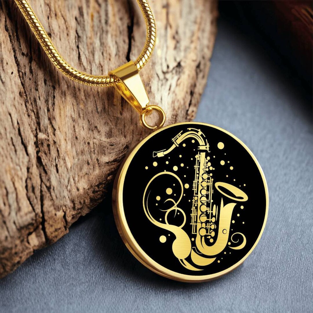 Personalized Saxophone Necklace, Saxophone Gift, Jazz Necklace ...