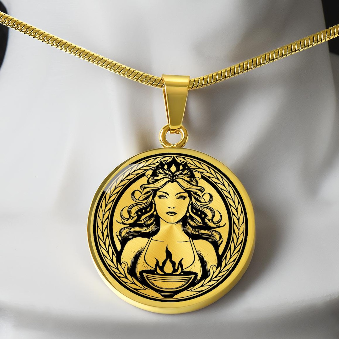 Hestia Necklace, Greek Goddess of the Hearth, Greek Mythology Gift ...