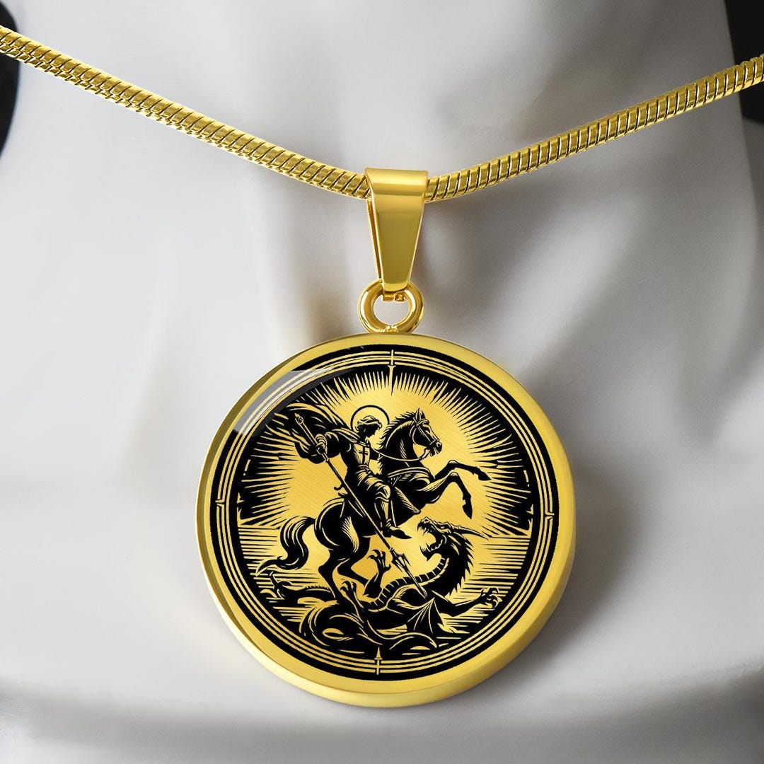 Saint George Necklace, St George of Lydda Patron Saint of Knights ...