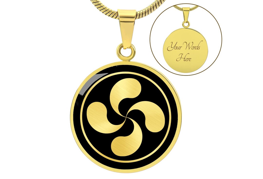 Personalized Lauburu Necklace, Basque Cross Necklace, Basque Pendant ...