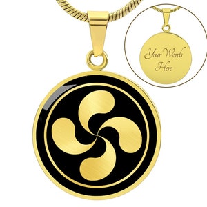 Personalized Lauburu Necklace, Basque Cross Necklace, Basque Pendant ...