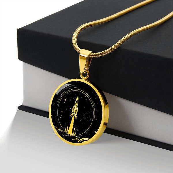 Rocket Pendant Necklace - Etsy