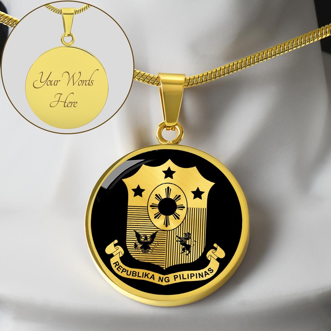 Philippines Jersey 18K Gold-plated Philippines Map Pendant Necklace ...
