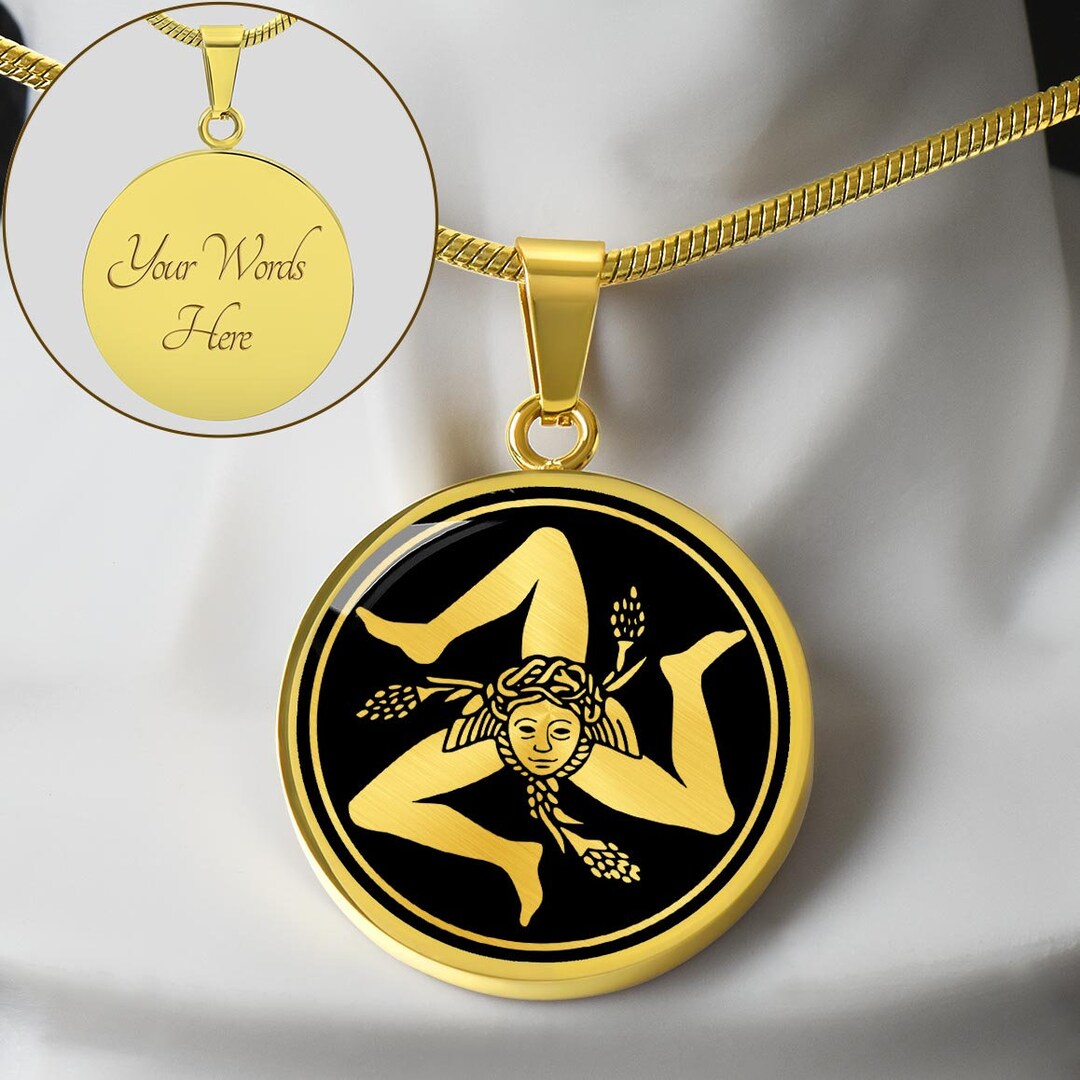 Personalized Sicily Emblem Necklace, Sicily Gift, Sicily Coat of Arms ...