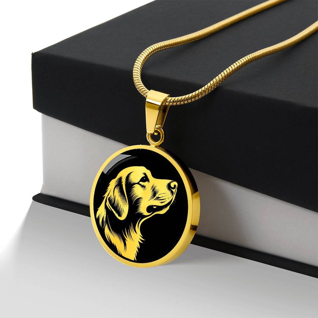 Personalized Golden Retriever Necklace, Golden Retriever Pendant ...