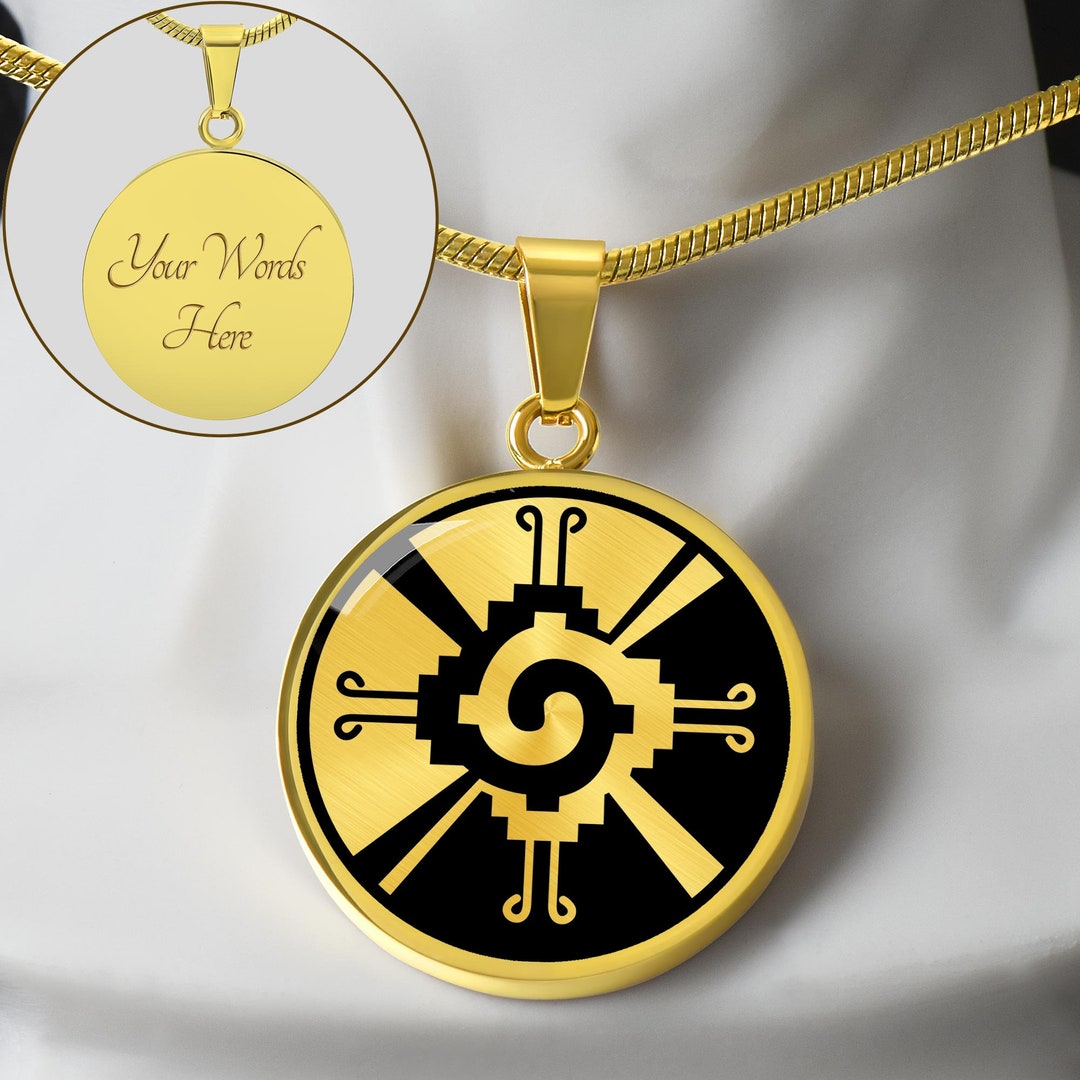 Personalized Hunab Ku Necklace, Mayan Pendant, Aztec Jewelry, Mayan God ...