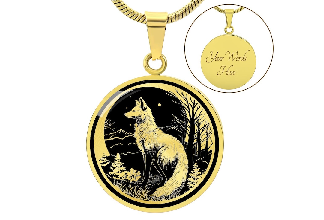 Personalized Fox Necklace, Fox Jewelry, Fox Pendant, Fox Charm, Fox ...