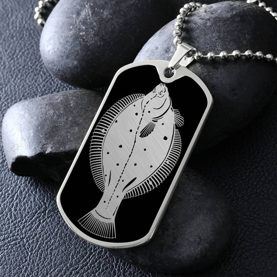 Personalized Flounder Necklace, Fishing Gift for Men, Flounder Gift for ...