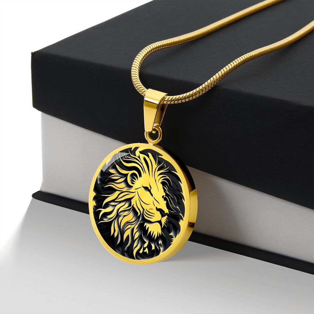 Personalized Lion Necklace, Lion Jewelry, Lion Pendant, Gift for Lion ...