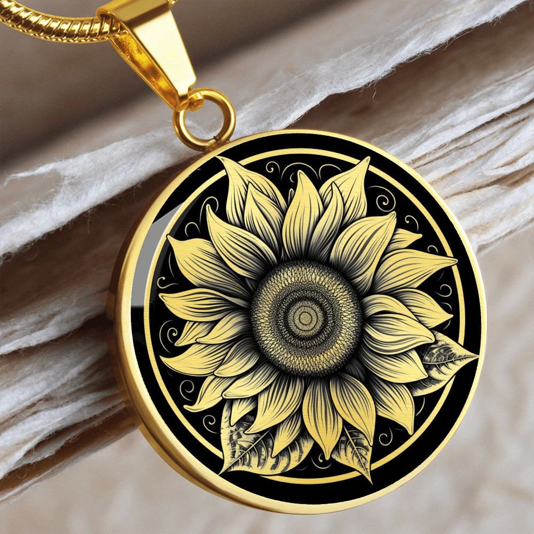 Sunflower Necklace, Sunflower Gift for Women, Sunflower Pendant ...