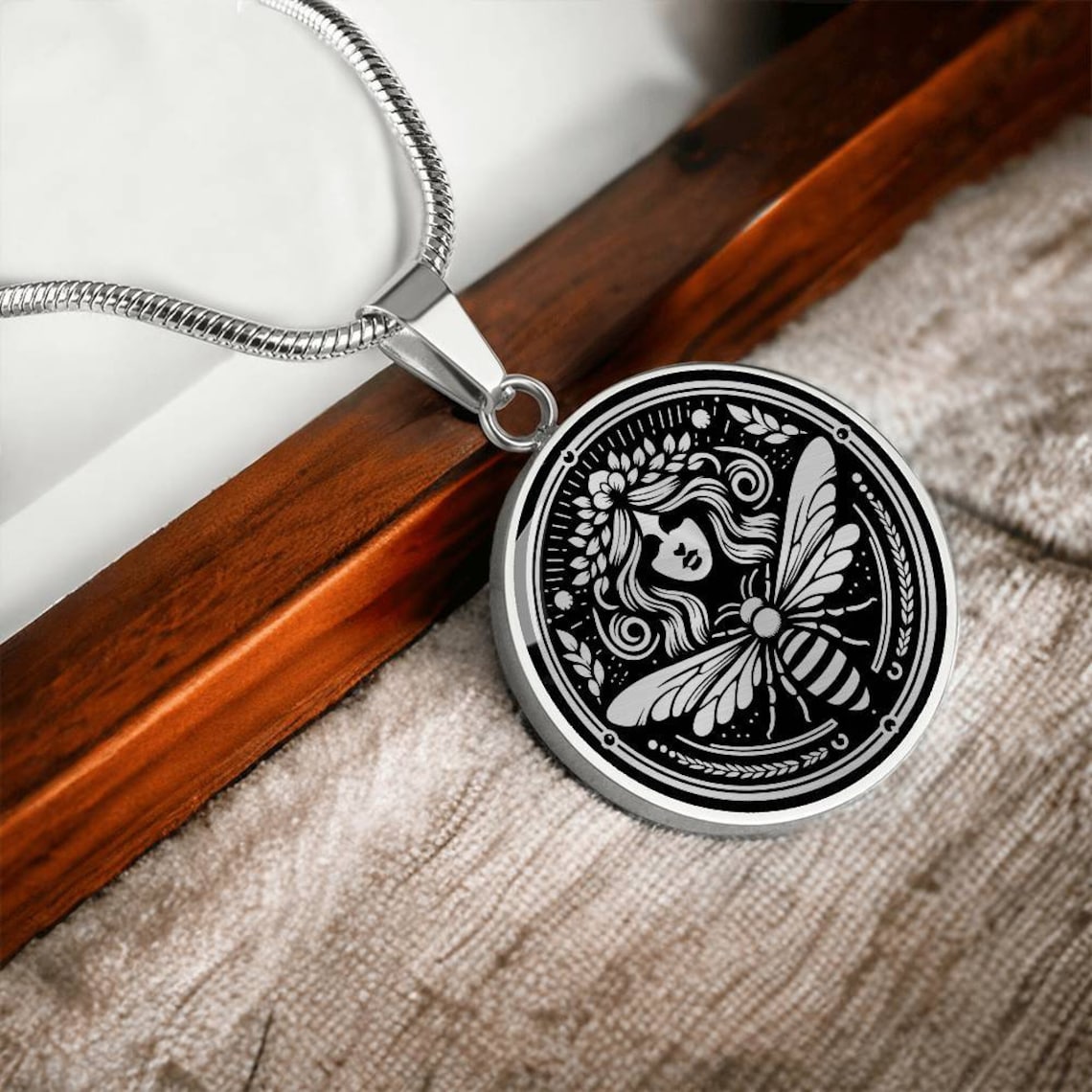 Personalized Melissa Necklace, Sacred Bee Goddess, Melissae Pendant ...