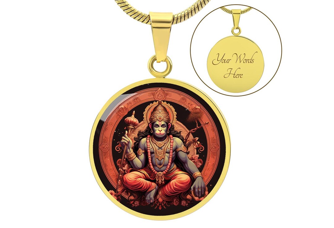 Personalized Lord Hanuman Necklace, Hindu God, Hanuman Pendant, Hindu ...