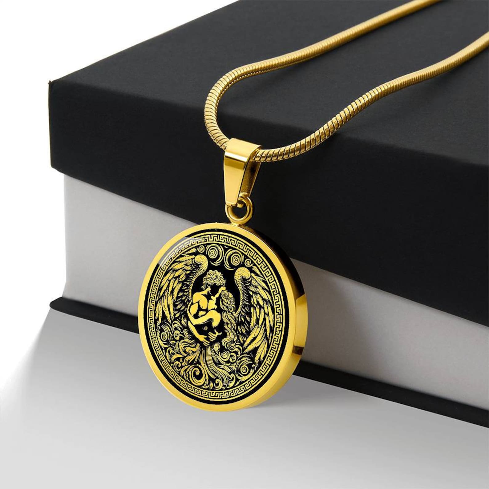 Eros & Psyche Necklace, Cupid and Psyche Pendant, Mythology Gift ...