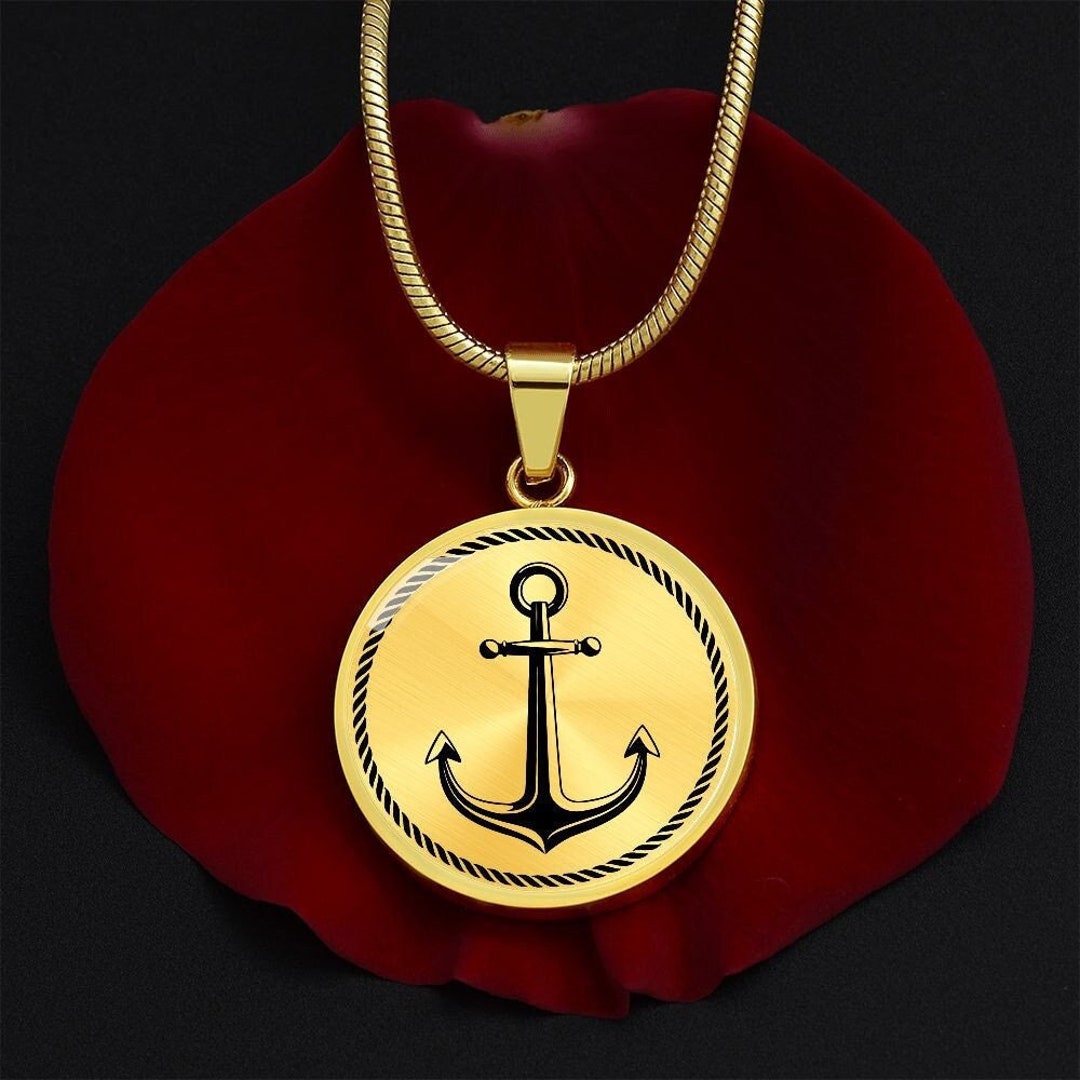 Personalized Anchor Necklace, Sailor Gift, Anchor Gift, Anchor Pendant ...