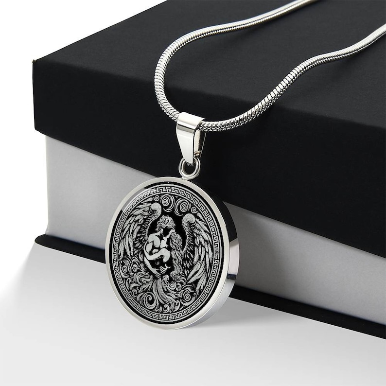 Eros & Psyche Necklace, Cupid and Psyche Pendant, Mythology Gift ...