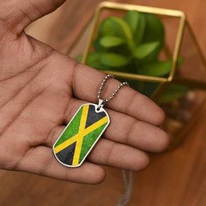 Personalized Flag of Jamaica Necklace, Jamaica Gift, Jamaica Jewelry ...