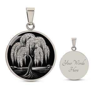 Personalized Weeping Willow Tree Necklace, Willow Tree Jewelry, Willow ...
