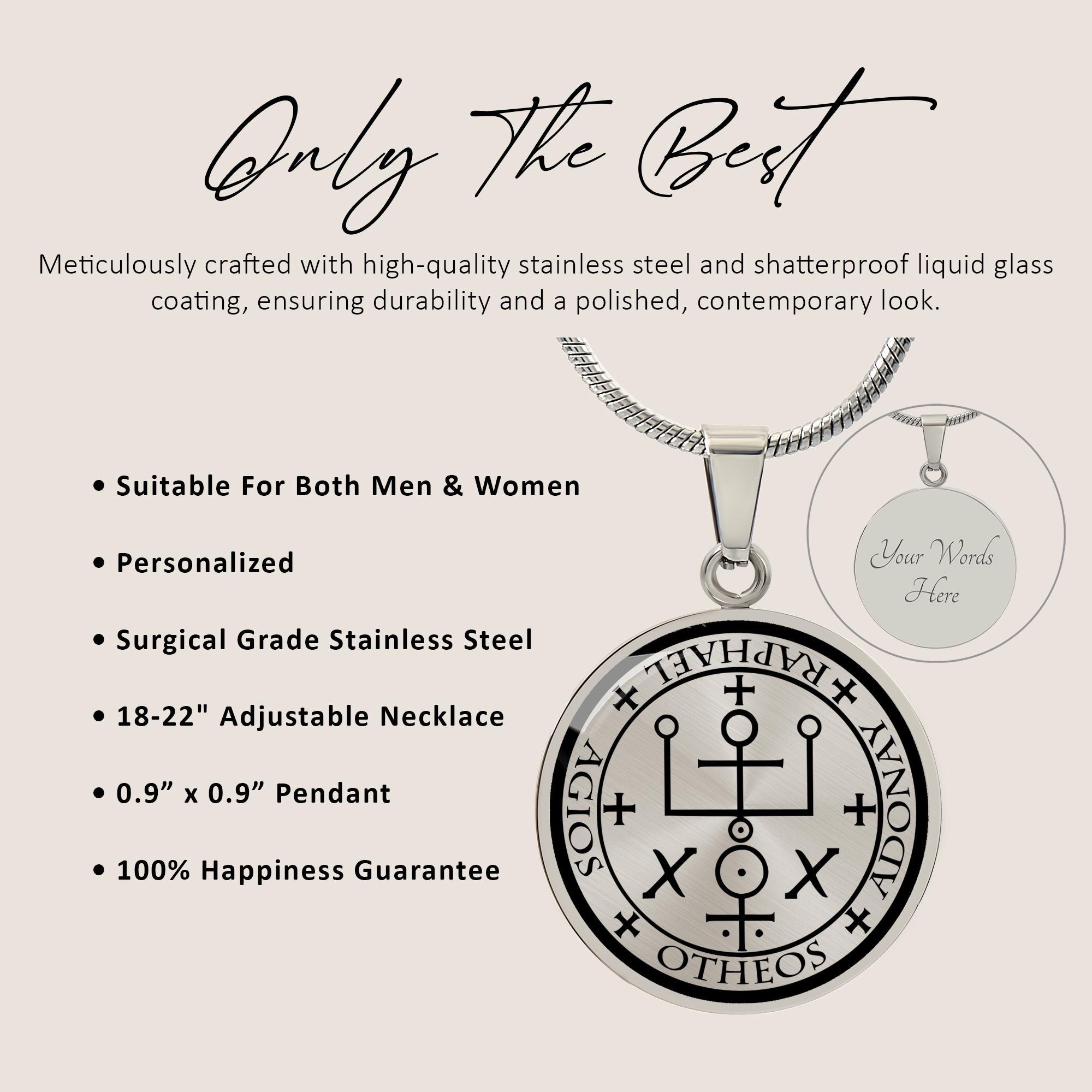 Sigil of Archangel Raphael Necklace, God Heals, Seal of Raphael Pendant ...