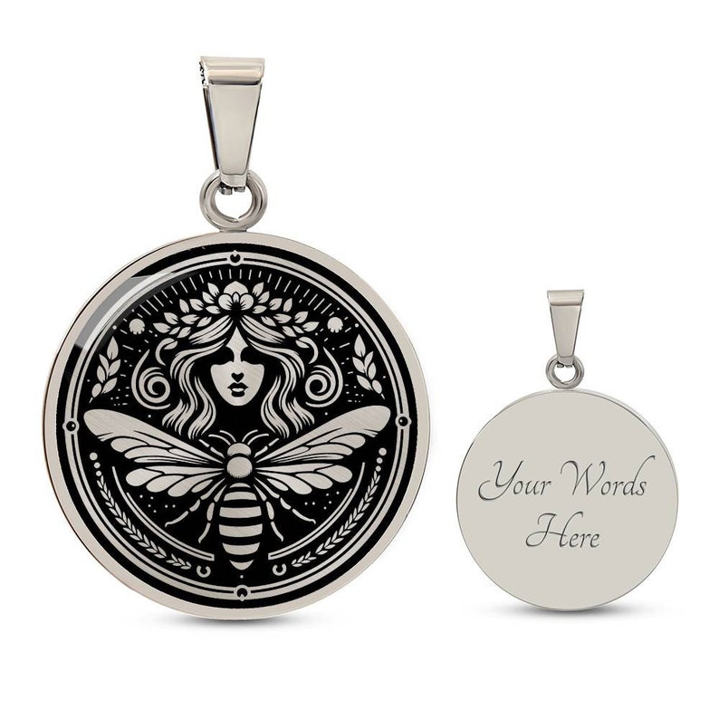 Personalized Melissa Necklace, Sacred Bee Goddess, Melissae Pendant ...