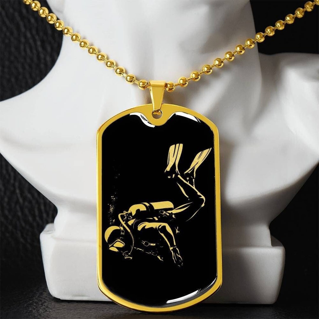 Personalized Scuba Diving Necklace, Scuba Diving Gift for Men, Scuba ...